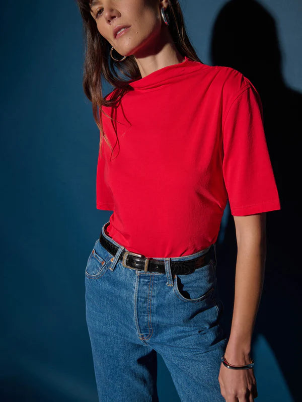 Reed Mock Neck Top - Red Shoes – GRAND AND MERCER